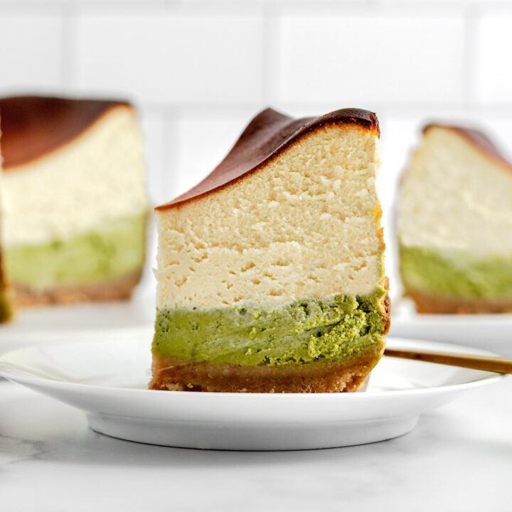 Vanilla Matcha Basque Cheesecake (Double Layered) – Takes Two Eggs