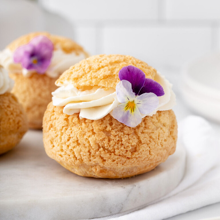 Vanilla Cream Puffs (Choux Au Craquelin) – Takes Two Eggs