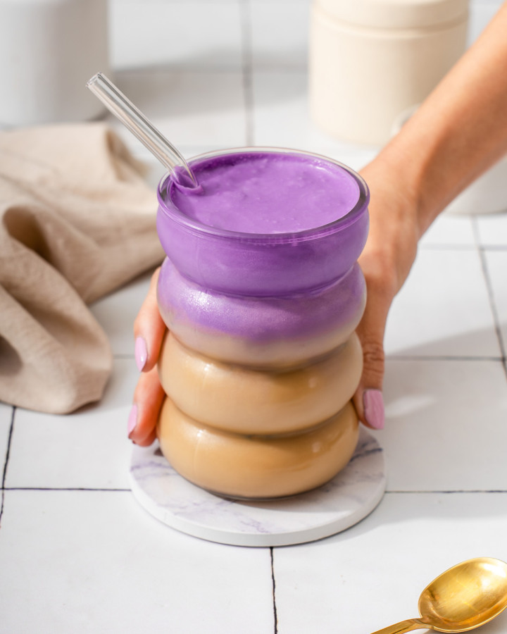 How to make an Iced Ube Latte Recipe (EASY) – Takes Two Eggs