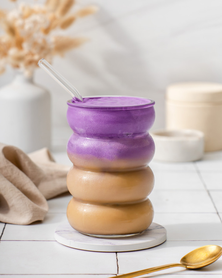How to make an Iced Ube Latte Recipe (EASY) – Takes Two Eggs
