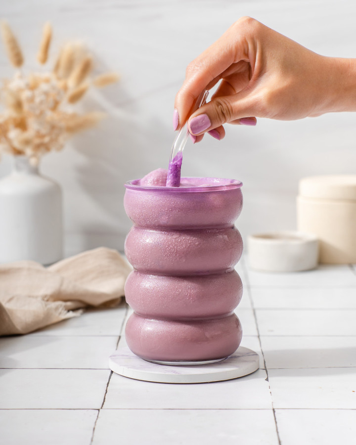 How to make an Iced Ube Latte Recipe (EASY) – Takes Two Eggs