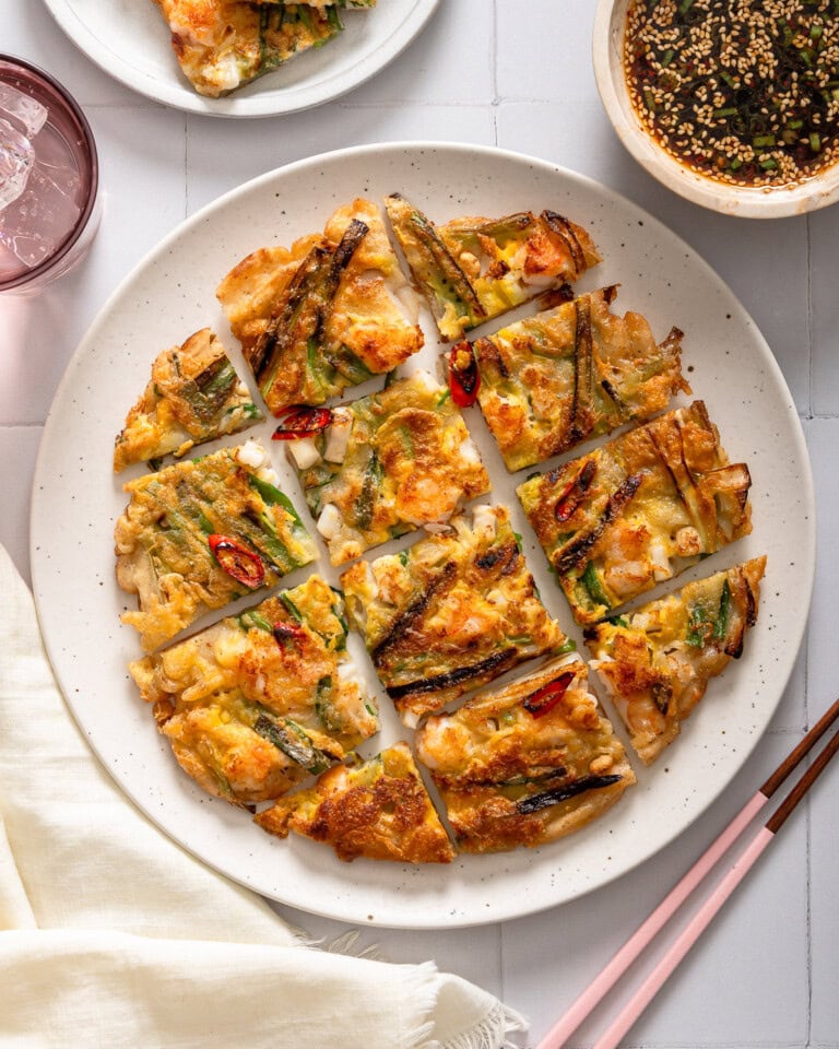 Korean Seafood Pancake (Haemul Pajeon) – Takes Two Eggs