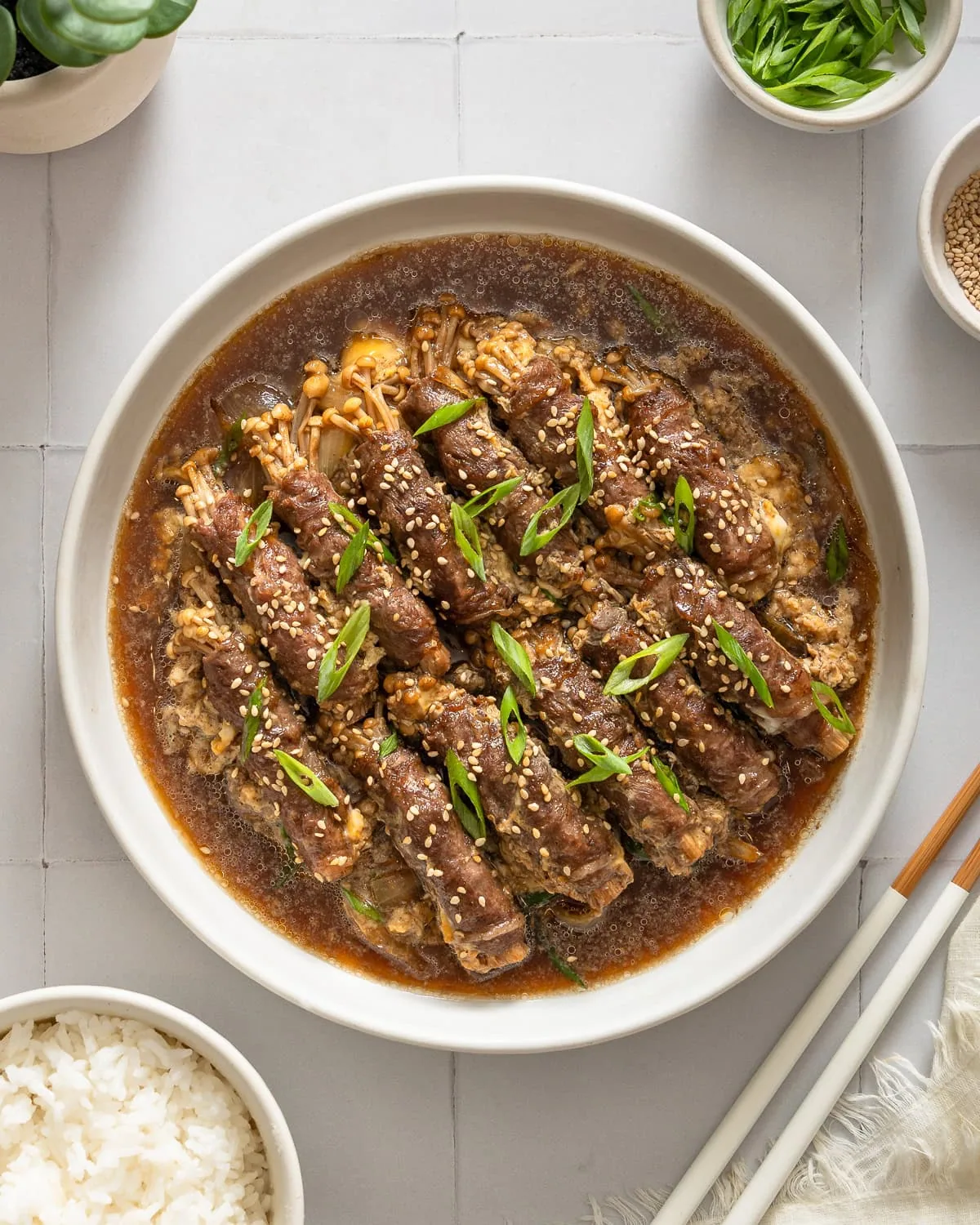 Enoki Beef Rolls – Takes Two Eggs