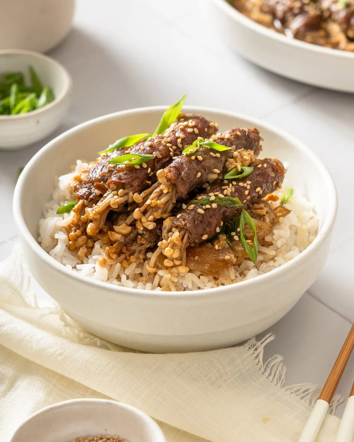 Enoki Beef Rolls – Takes Two Eggs